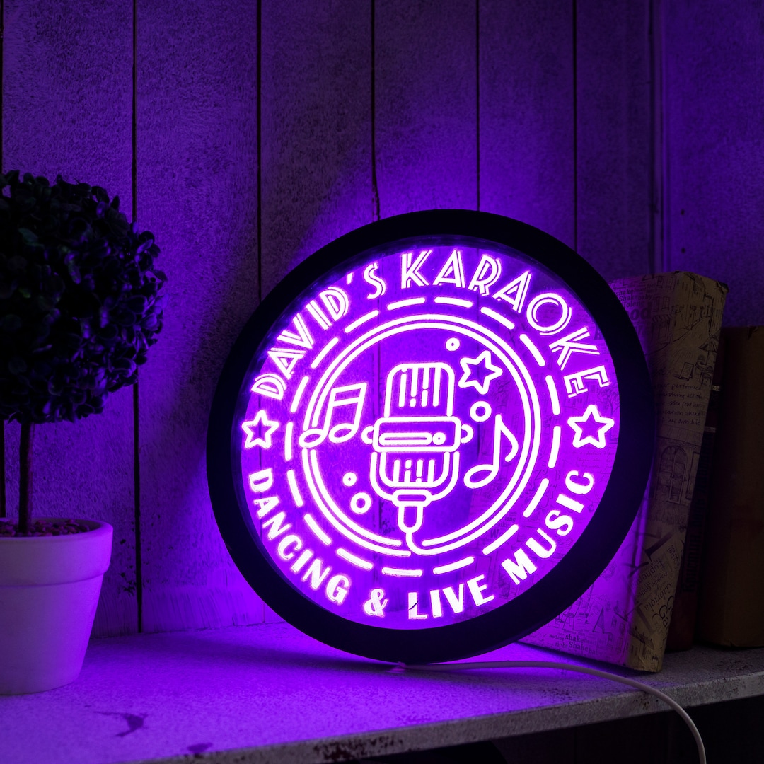Custom Neon Sign Karaoke Bar, Karaoke Bar Led Sign, Karaoke Microphone ...