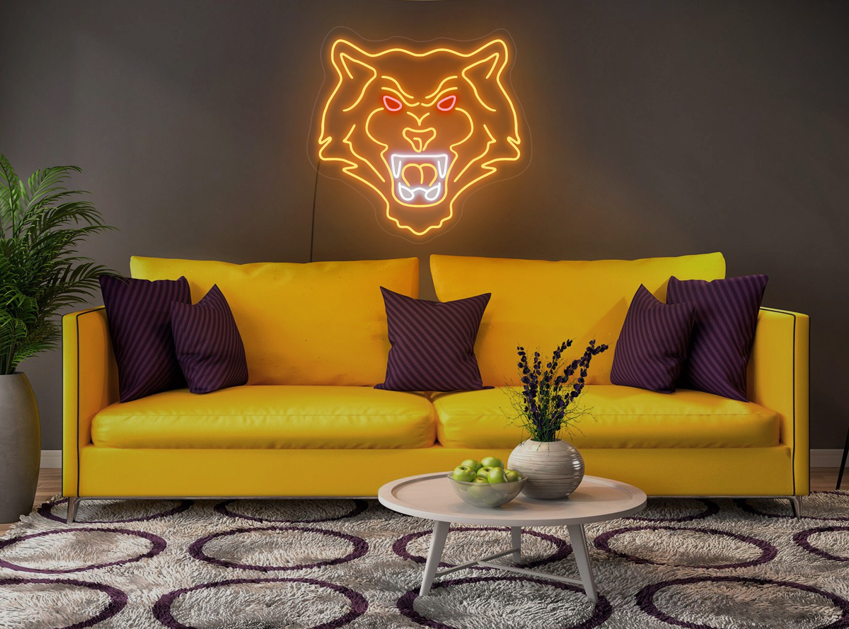 Tiger Neon Sign Tiger Neon Light Tiger Led Sign Tiger Light | Etsy