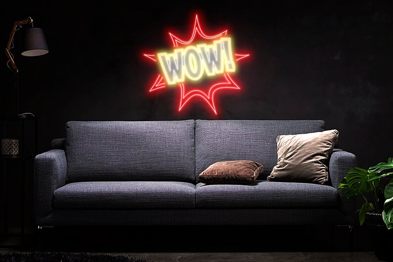 Wow Neon Signwow Led Signwow Wall Decorneon Sign Bedroom | Etsy