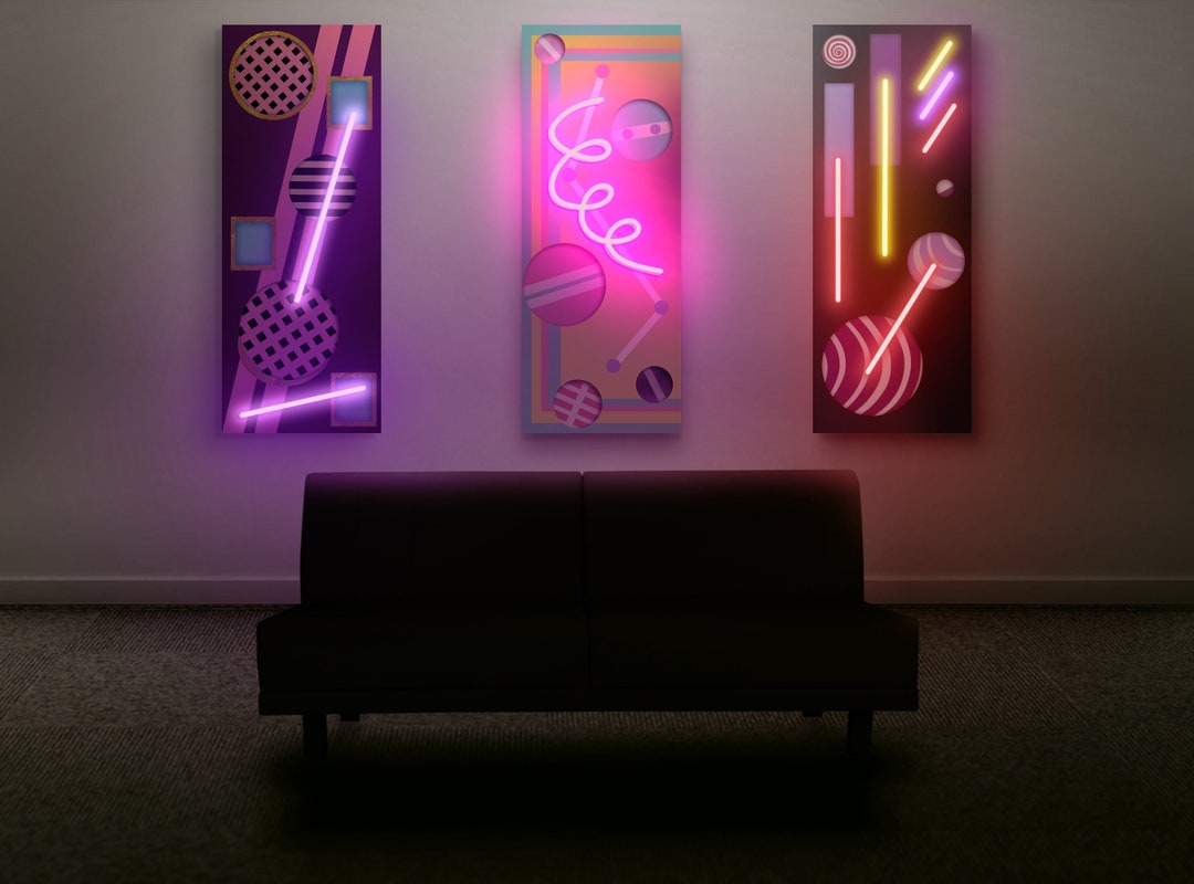 Geometric Neon Sign Abstract Neon Art Abstract Neon Light - Etsy