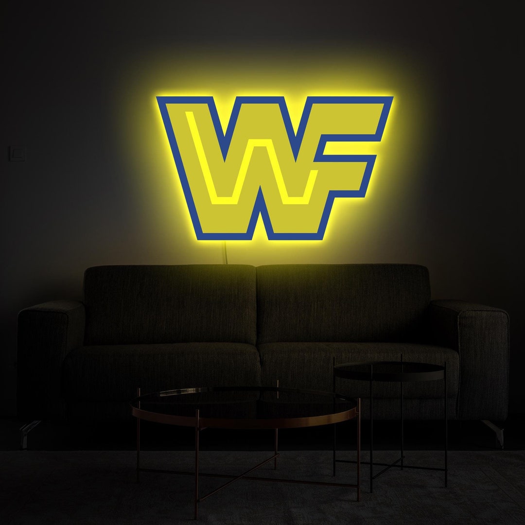 WWF Led Sign, WWF Logo Lighted, WWF Neon Sign, Wrestling Neon Sign ...