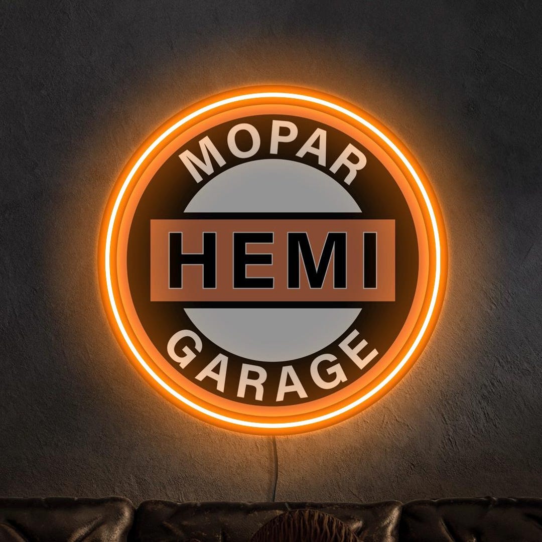 Mopar Neon Sign, Mopar Hemi Garage Sign, Mopar Led Sign, Mopar Garage ...