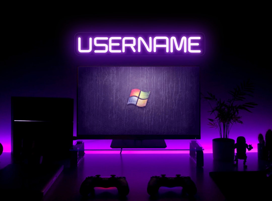 Custom Username Neon Sign, Personalized Username Sign, Username Led ...