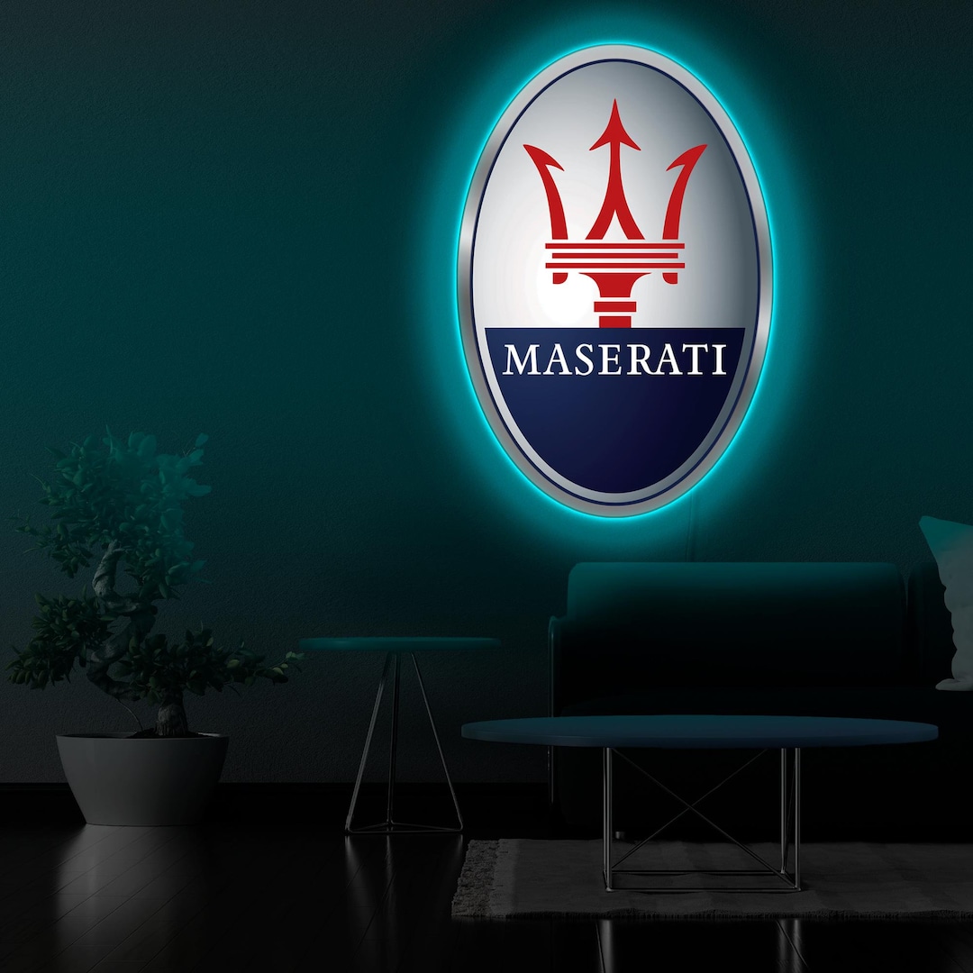 Maserati Neon Sign, Maserati Logo Sign, Maserati Led Sign, Maserati ...