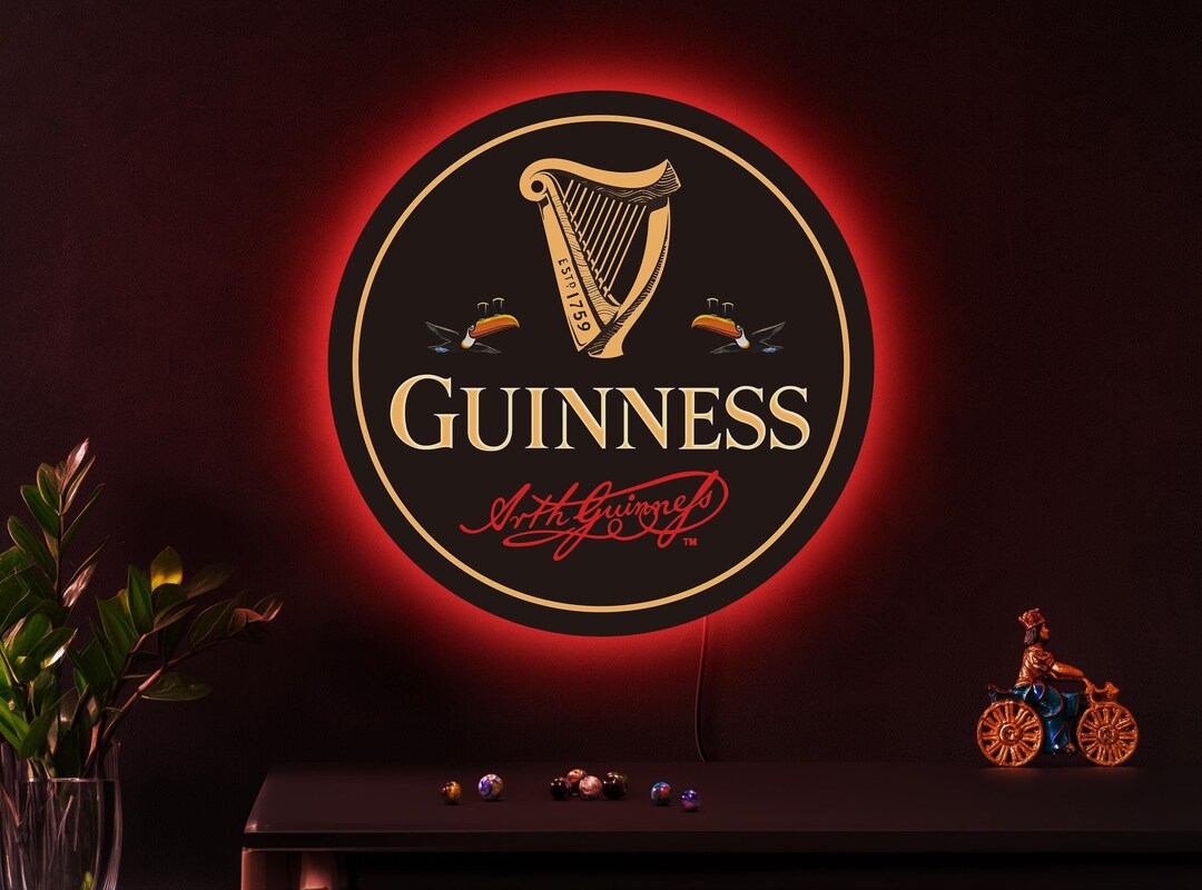 Guinness Neon Sign, Guinness Logo Sign, Guinness Beer Sign, Beer Neon ...
