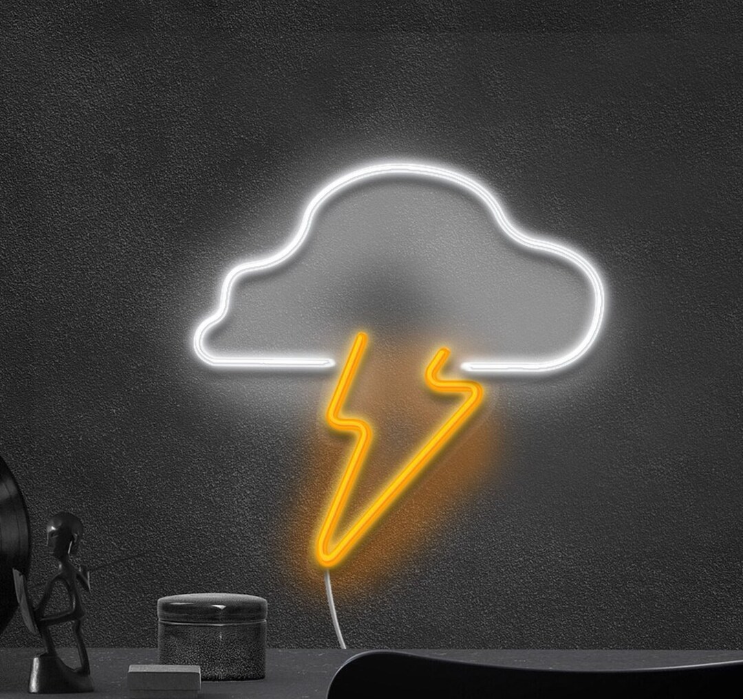 Cloud Led Sign, Cloud Neon Sign, Lightning Neon Sign, Thunder Neon Sign ...