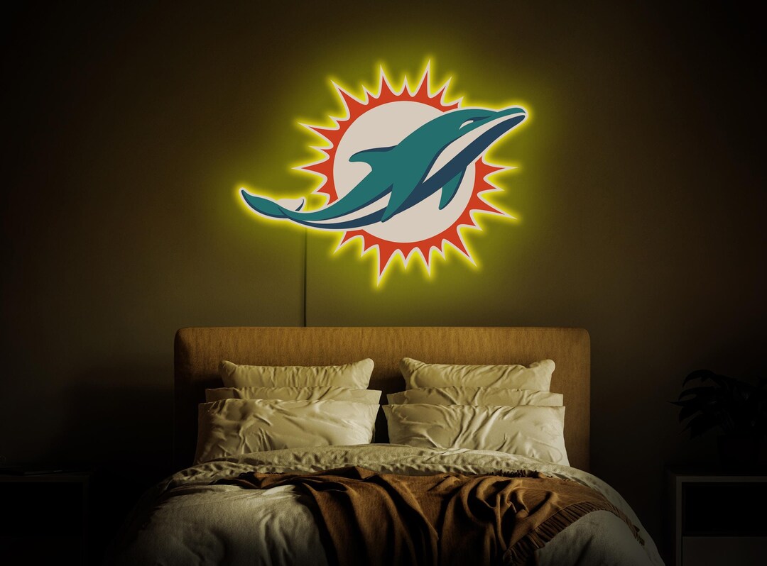 Miami Dolphins Neon Sign, Miami Dolphins Logo, Dolphins Led Sign, Fins ...