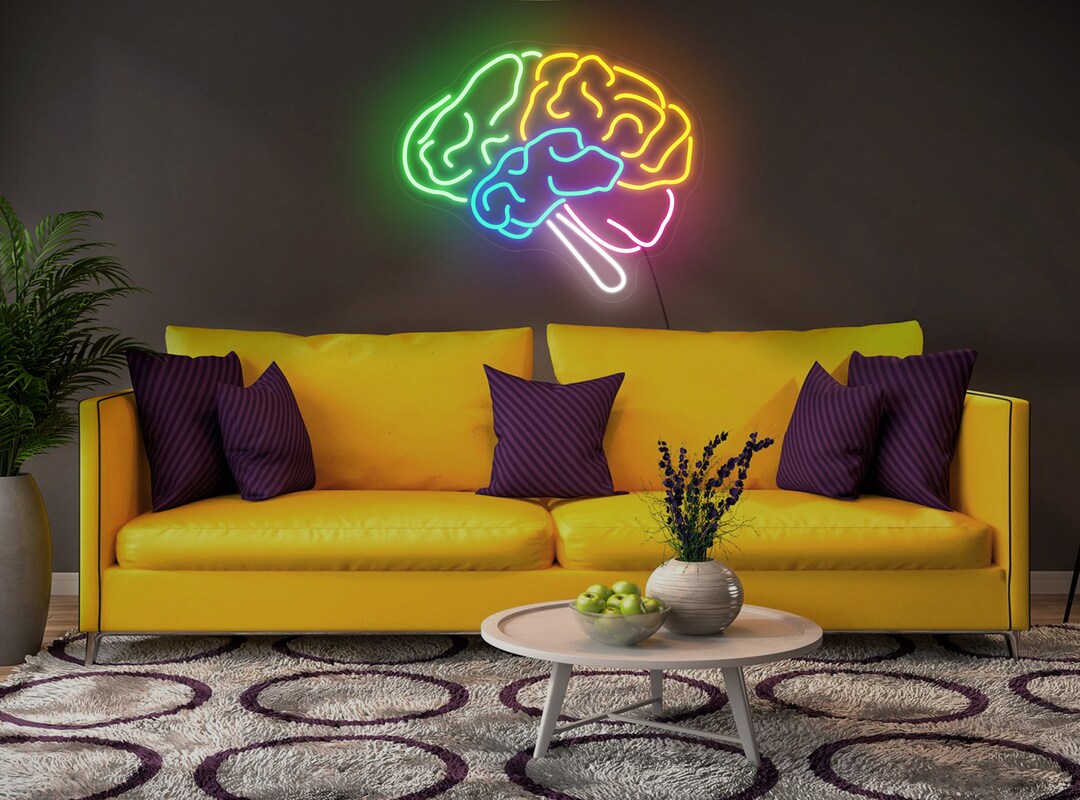 Brain Neon Sign, Brain Led Sign, Brain Light Sign, Multicolor Neon Sign ...