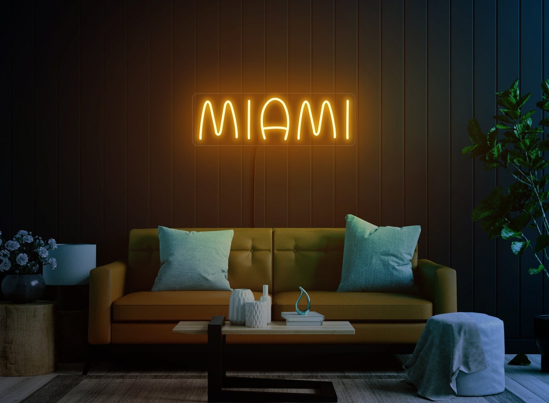 Miami Led Sign, Miami Neon Sign, Miami Sign, City Neon Sign, Miami City ...