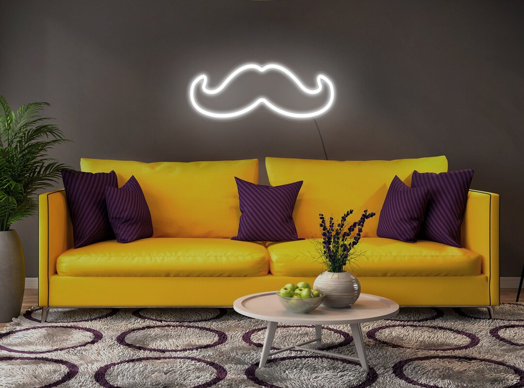 Mustache Neon Sign, Mustache Light Sign, Mustache Led Sign, Barber Shop ...