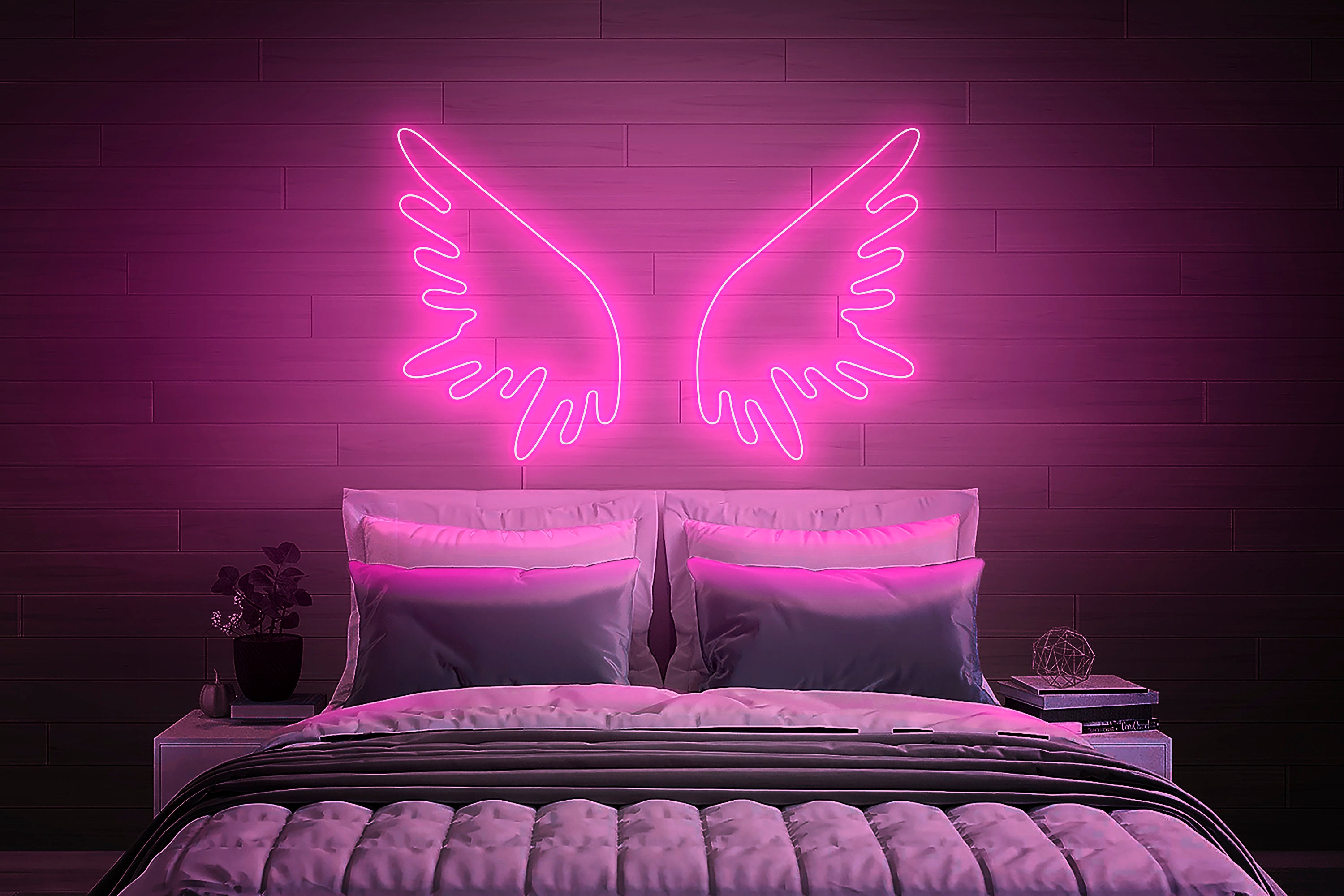 Angel Wings Neonangel Wings Led Signangel Wings Wall | Etsy
