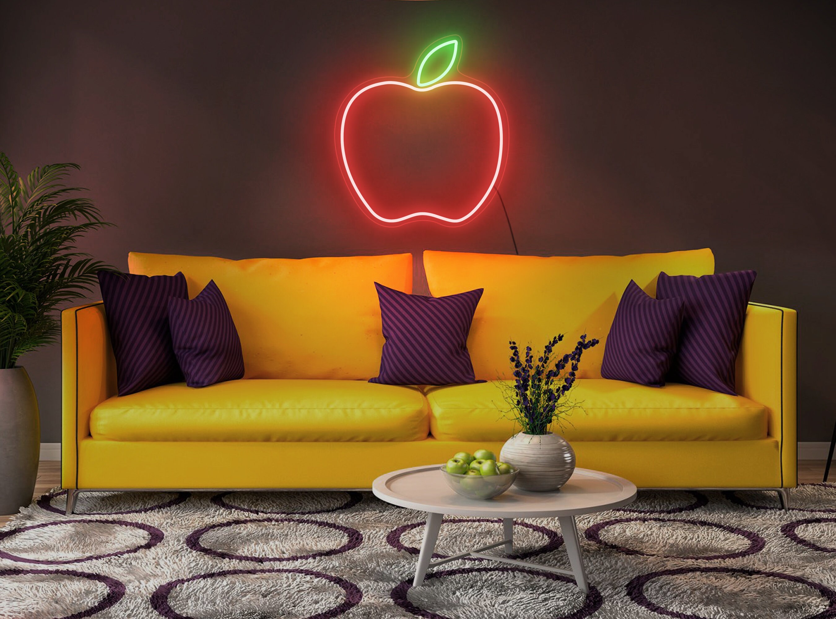 Apple Neon Sign Apple Led Sign Apple Light Sign Apple Wall | Etsy