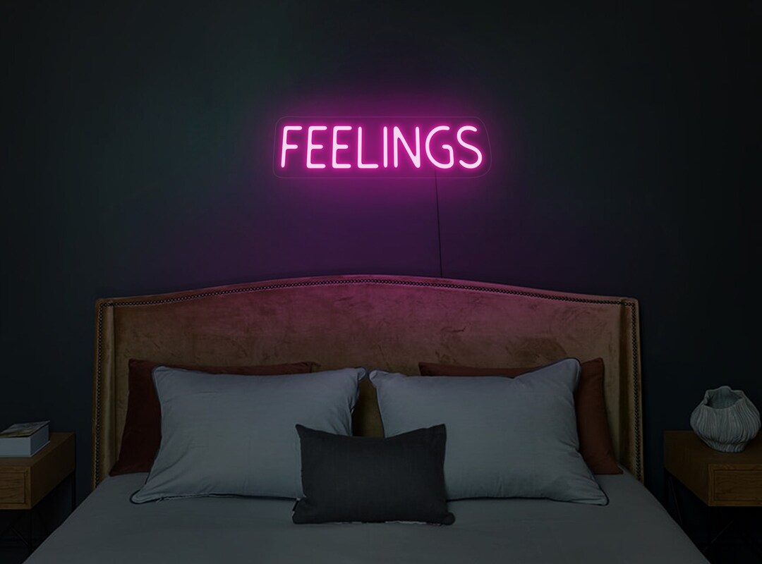 Feelings Neon Light, Feelings Light Sign, Neon Sign Bedroom, Quote Neon ...