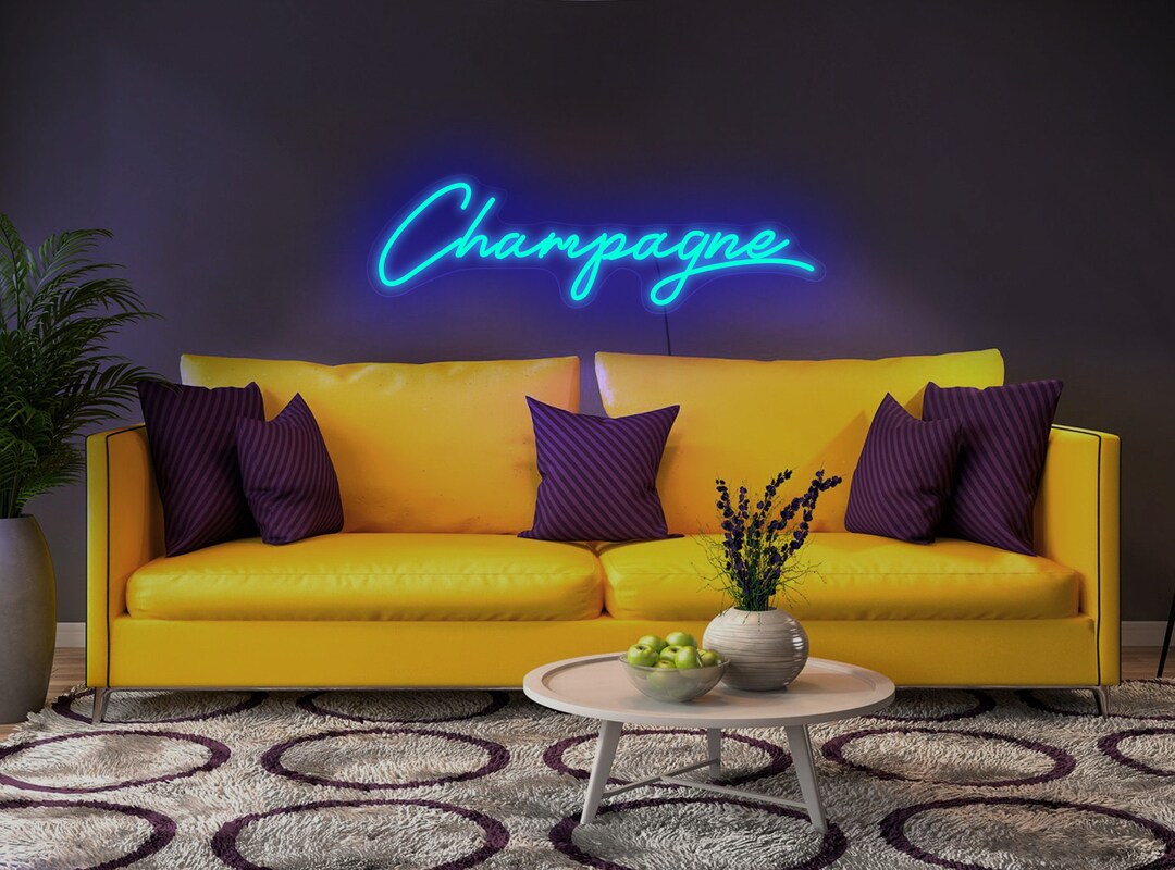 Champagne Neon Sign, Champagne Led Sign, Champagne Light up Sign ...