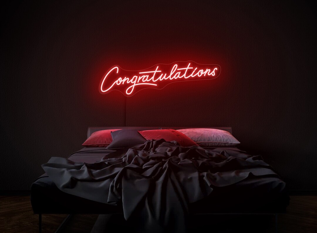 Congratulations Neon Sign, Congratulations Led, Sign, Congrats Neon Sign, Congratulations Gift ...