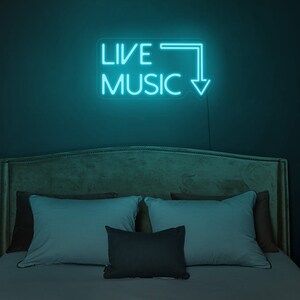 Live Music Neon Sign, Live Music Sign, Music Neon Light, Music Led Sign ...