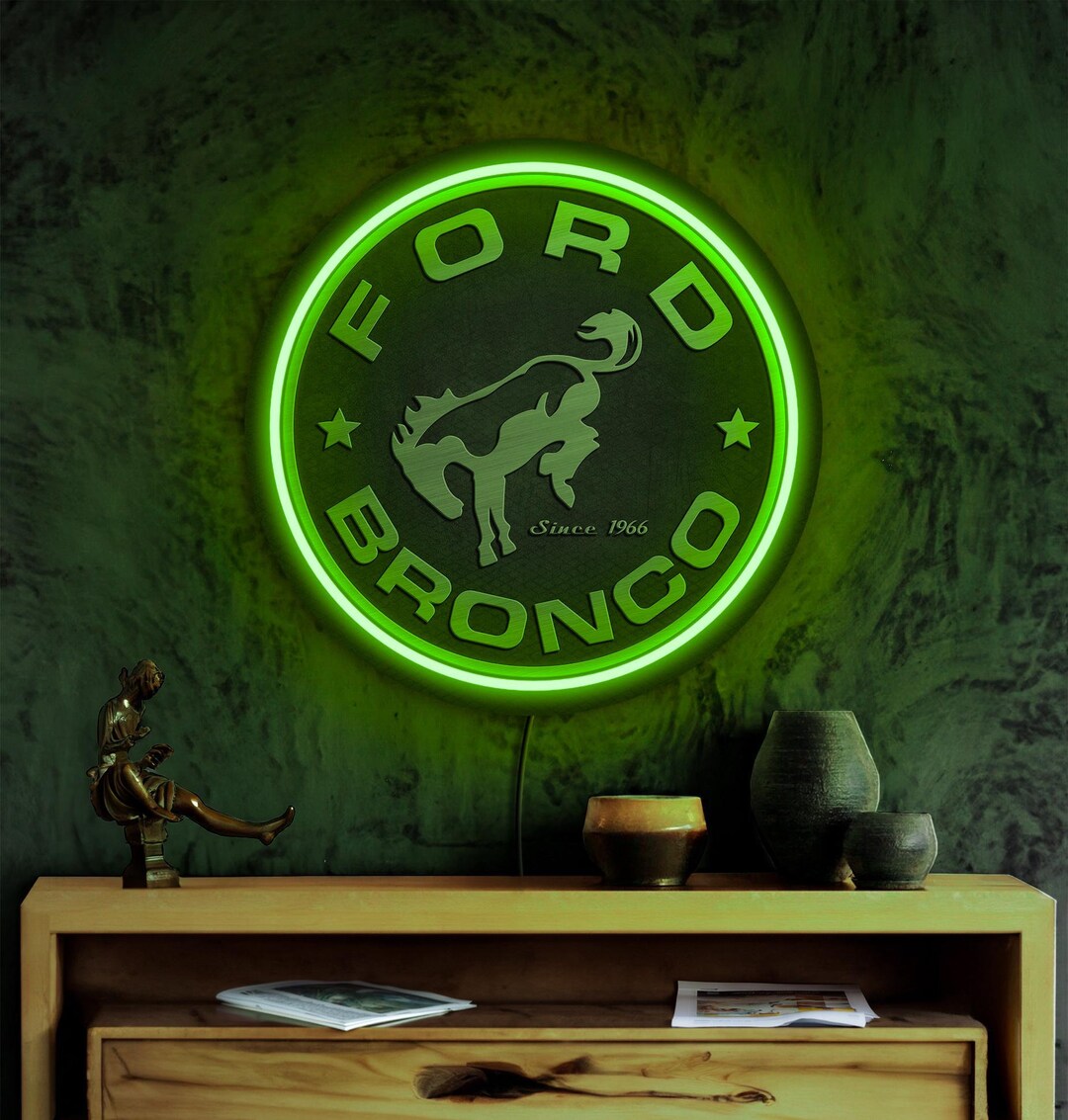 Ford Bronco Led Sign, Ford Bronco Logo Sign, Ford Bronco Sign, Ford ...