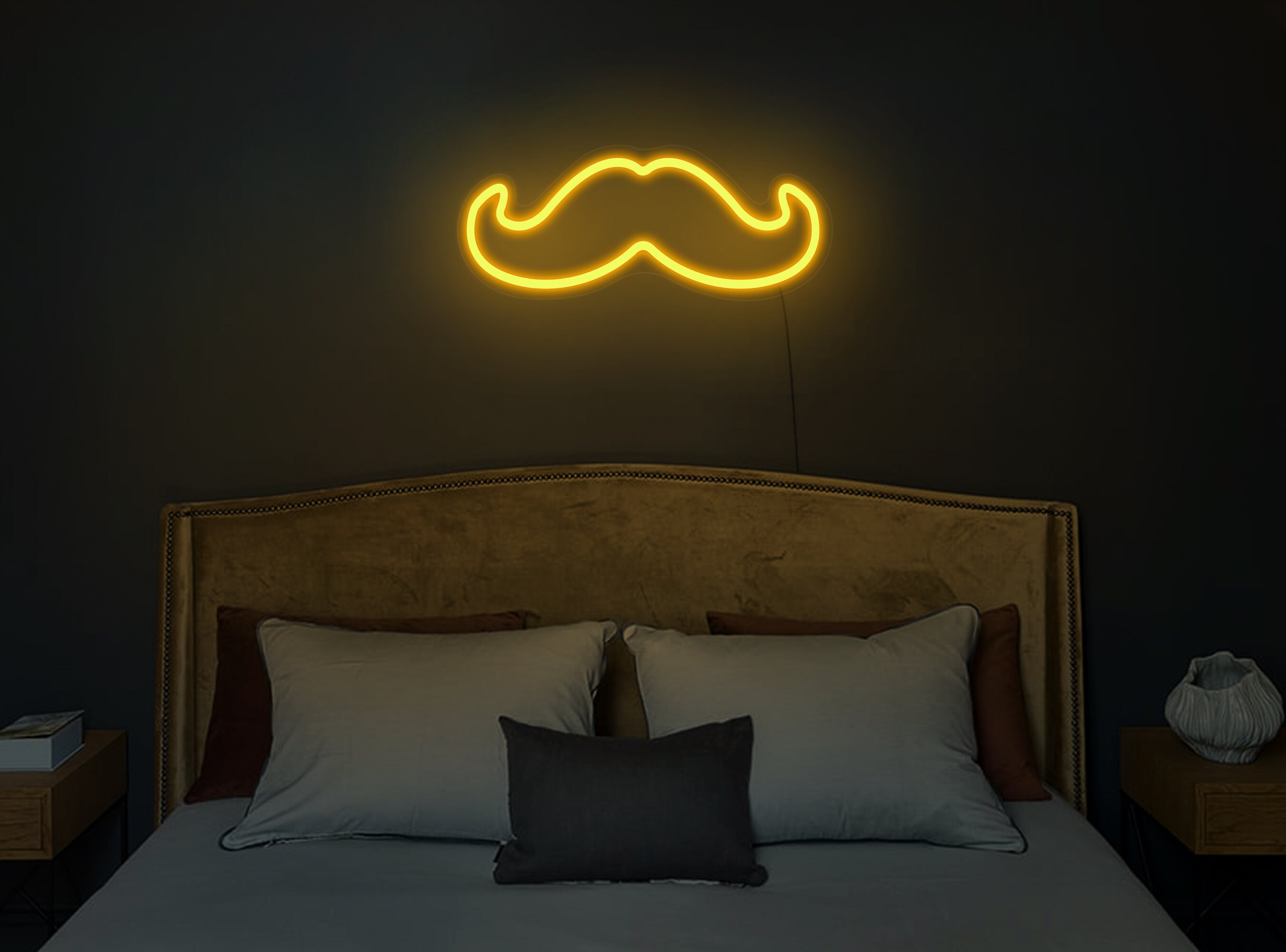 Mustache Neon Sign Mustache Light Sign Mustache Led Sign | Etsy