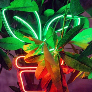 Plant Neon Sign, Plant Led Sign, Flower Neon Sign, Flower Neon Light ...