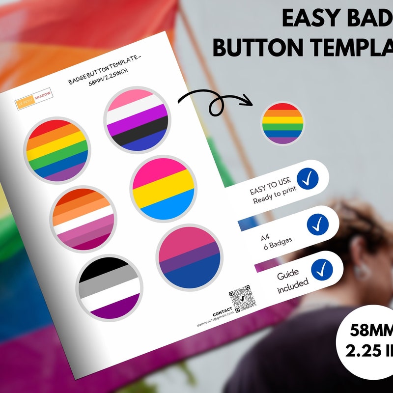 Pride Button Template - Etsy