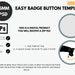 PSD Button Template, Easy Badge Button Template, Pinback Button Template for 25mm/1 Inch Buttons ...