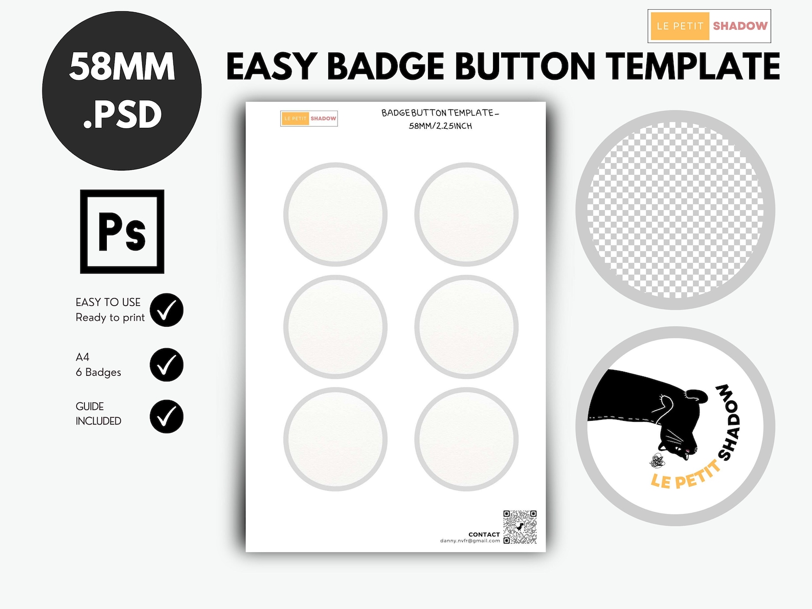 PSD Button Template, Easy Badge Button Template, Pinback Button ...