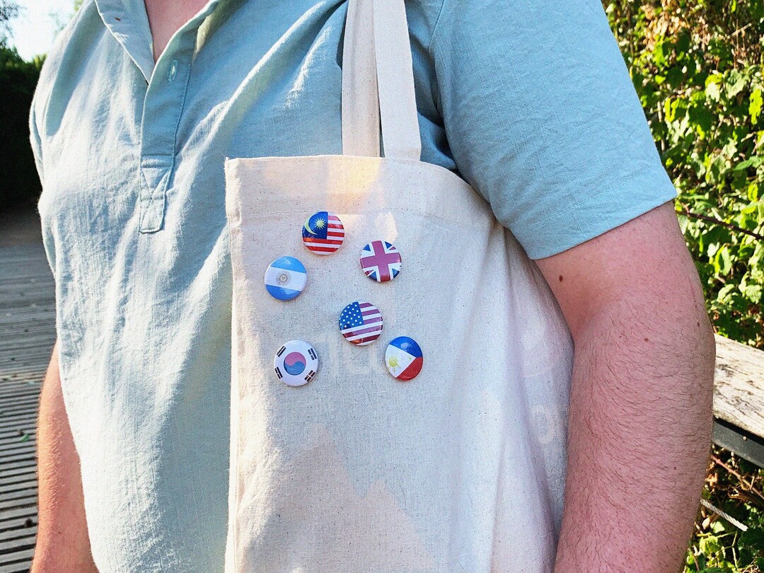 World Country Round Flag Button, Custom Pin Buttons Flags of the World ...