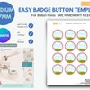 Easy Badge Button Template, Pinback Button Template, Canva Template for 58mm/ 2.25 Inch Buttons ...