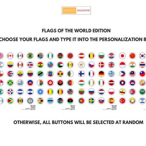World Country Round Flag Button, Custom Pin Buttons Flags of the World ...