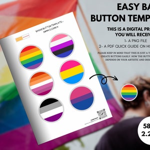 LGBTQ Flags Button Template, Easy Badge Button Template, Pride Flag ...