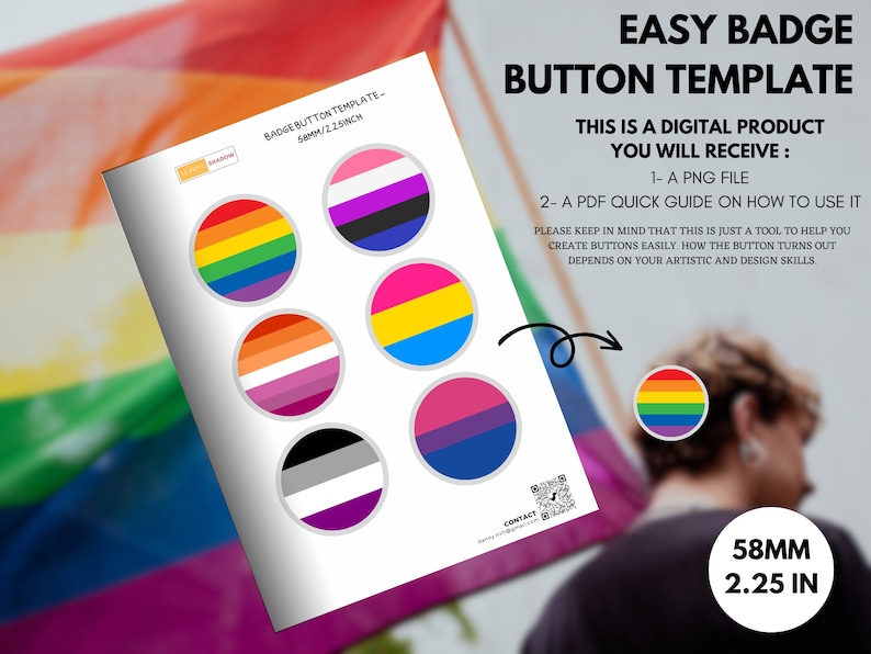 LGBTQ Flags Button Template Easy Badge Button Template Pride - Etsy