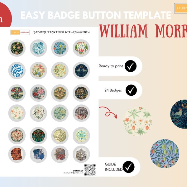 William Morris Buttons - Etsy