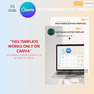 Easy Badge Button Template, Pinback Button Template, Canva Template for ...