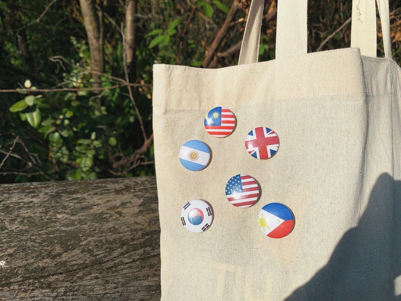 World Country Round Flag Button Custom Pin Buttons Flags of - Etsy