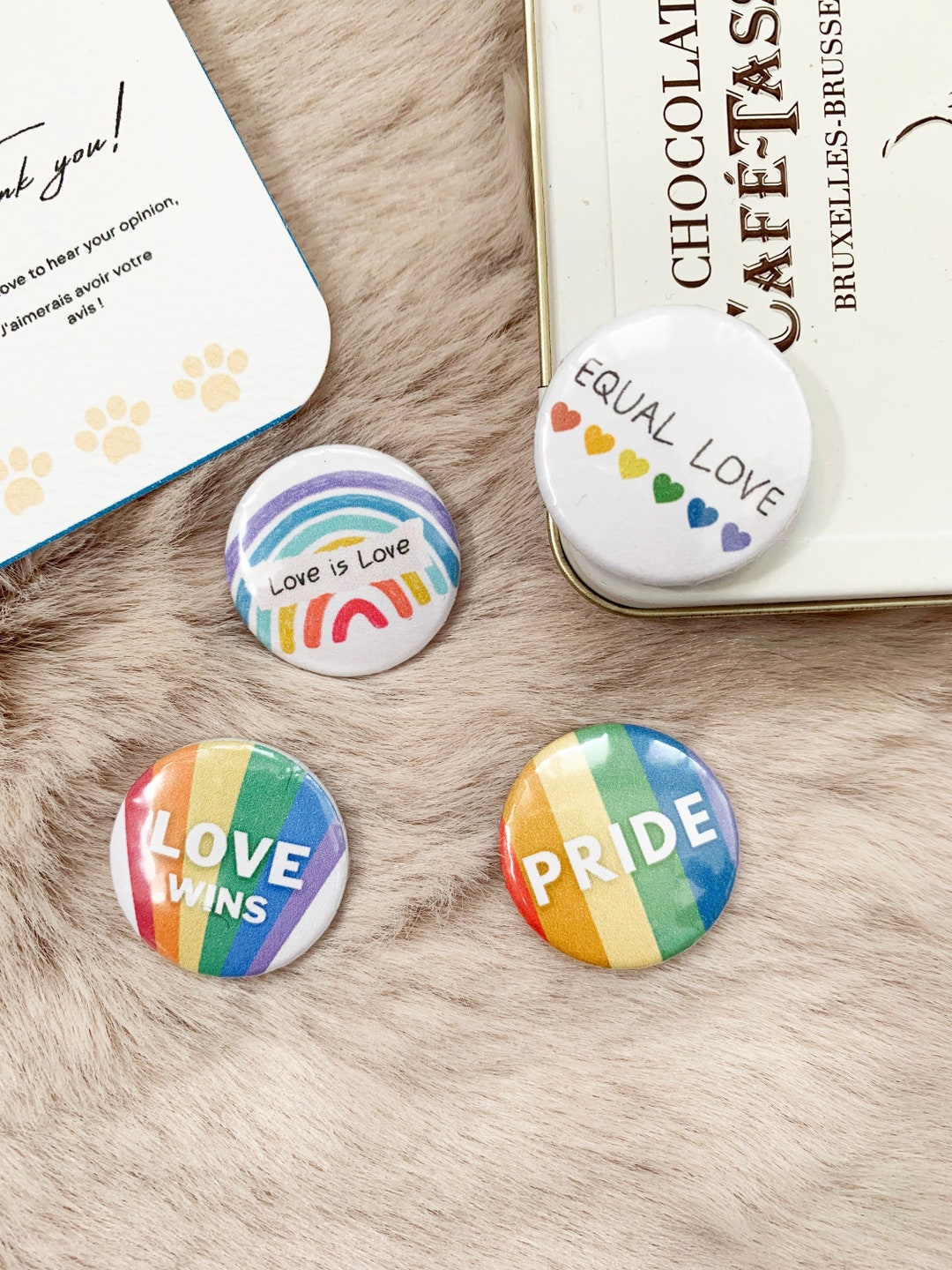 LGBTQ Love Wins, Love is Love, Pride Month Edition, Pack of 4 Badge ...