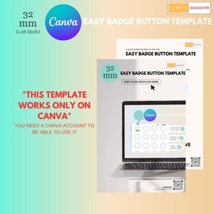 Easy Badge Button Template, Pinback Button Template, Canva Template for ...