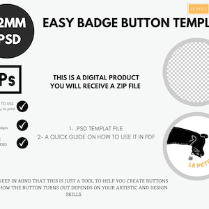 PSD Button Template, Easy Badge Button Template, Pinback Button ...