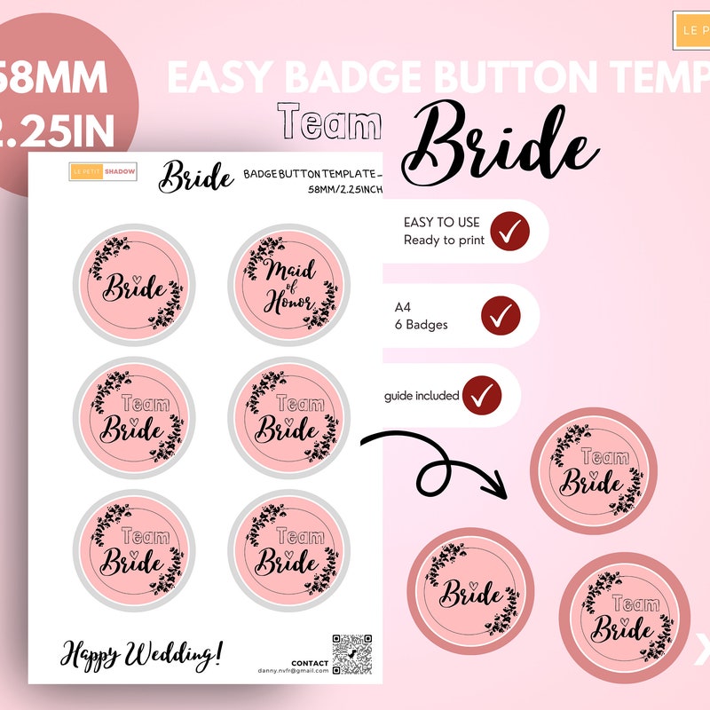 Bridal Party Buttons - Etsy