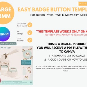 WE R MEMORY KEEPERS Button Press Large Button, Easy Badge Button ...