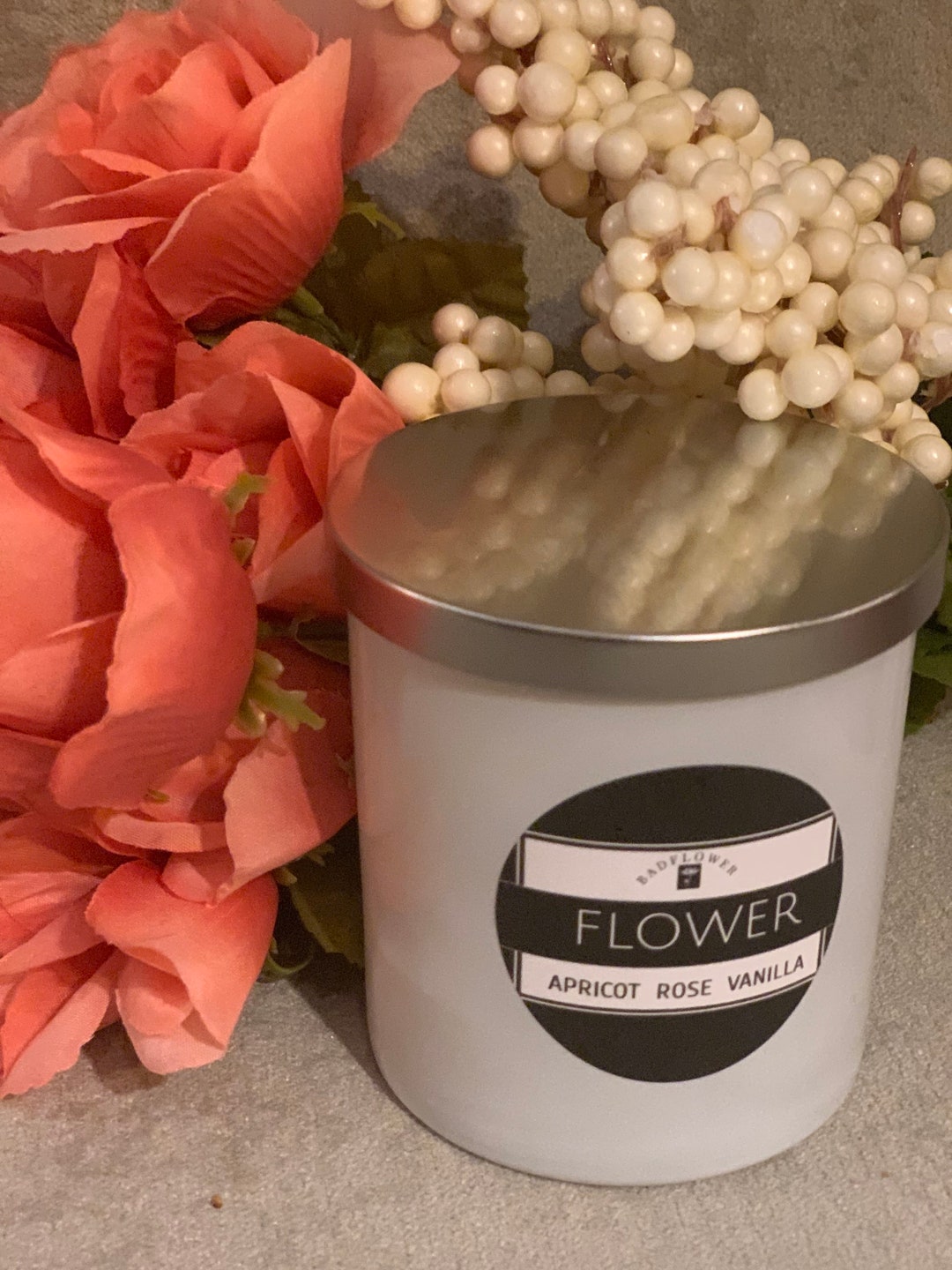Flower by BADFLOWER ( Apricot , Rose and Vanilla ) Soy Candle - Etsy
