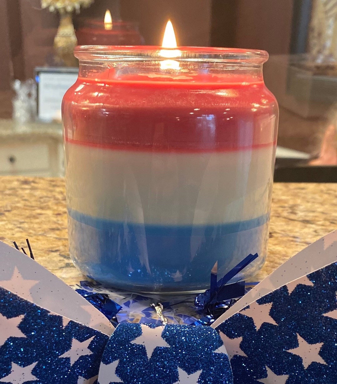 Red White and Blue Candle - Etsy
