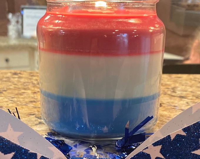 Red, White and Blue Candle - Etsy