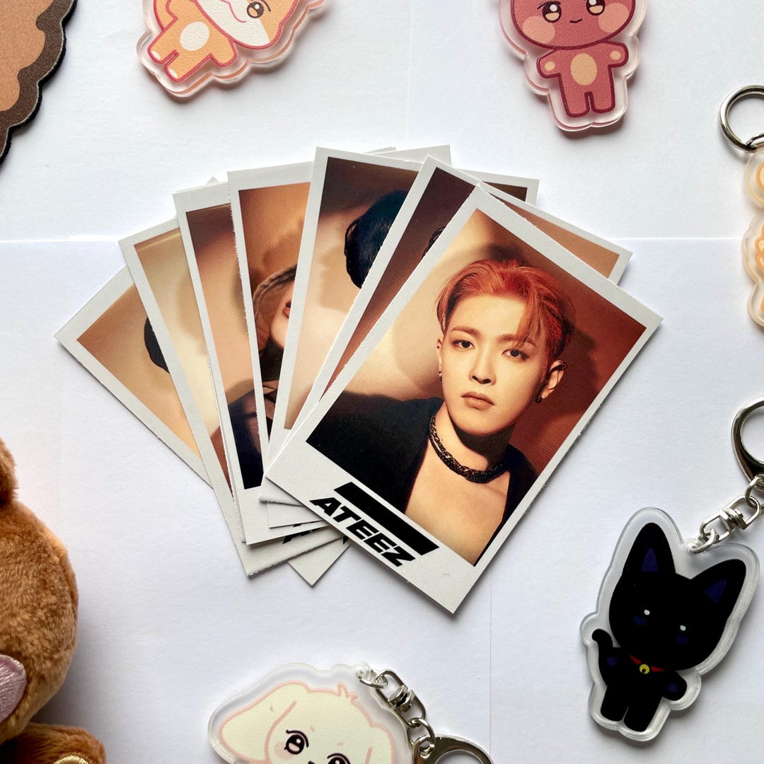 8 ATEEZ Golden Hour Polaroid Style Photocards Kpop - Etsy