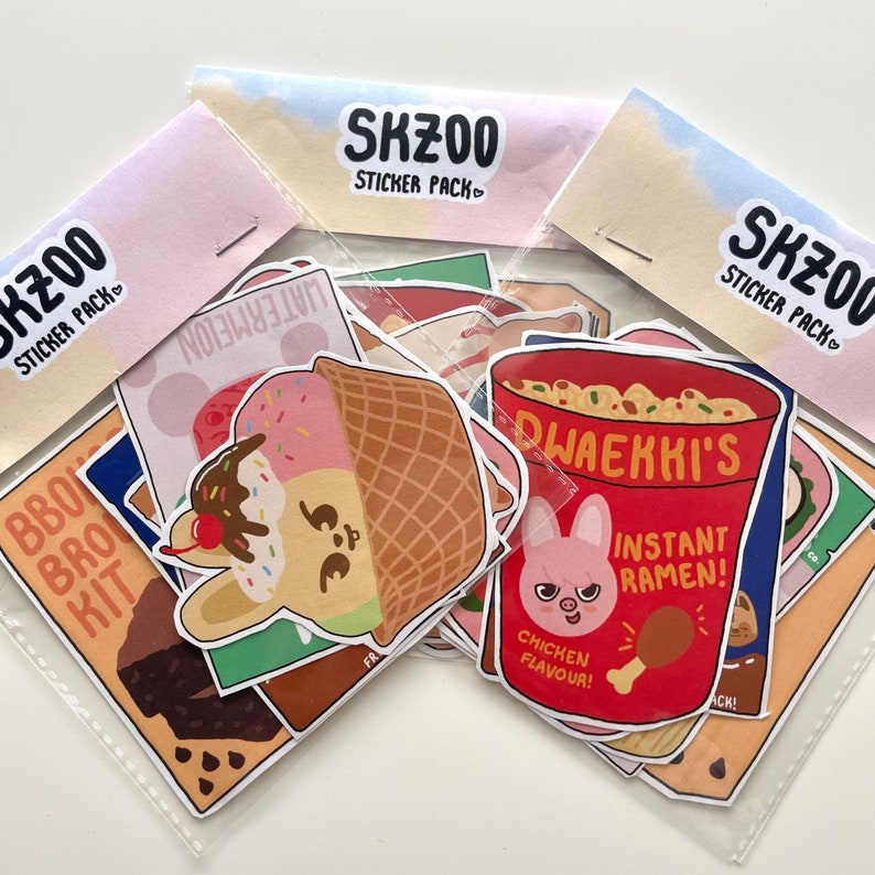 SKZOO Food-themed Sticker Pack Stray Kids | Etsy