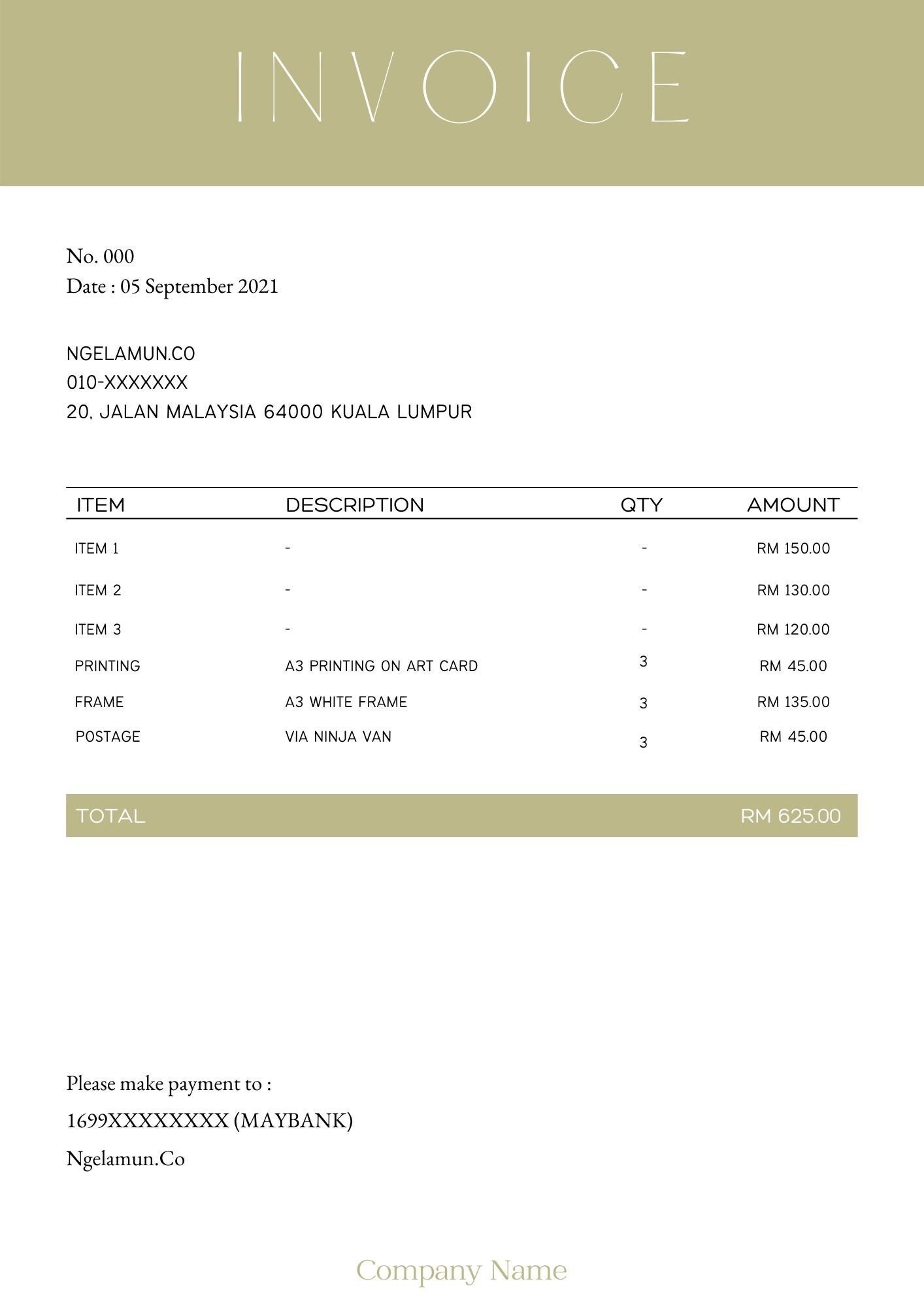 Invoice Canva Template - Etsy