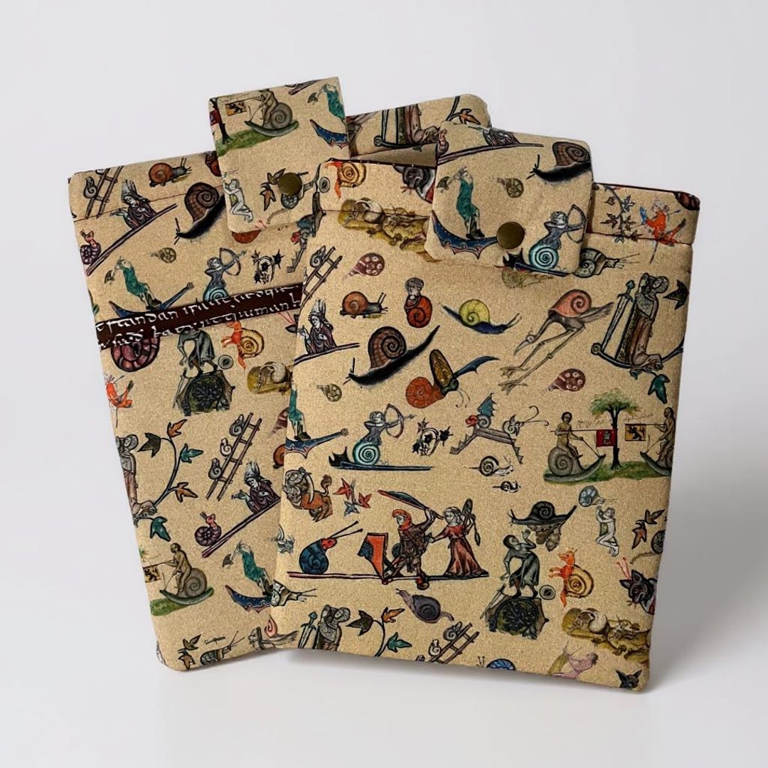 Fighting Medieval Snails Book Sleeve: Dark Academia Padded Book ...