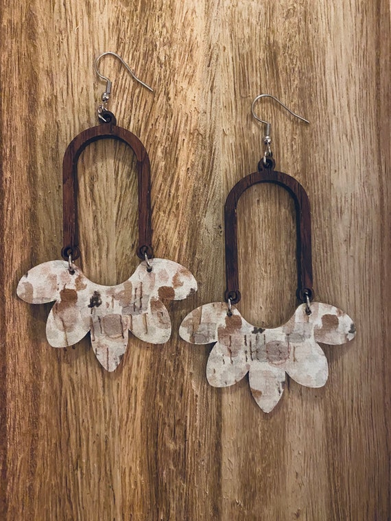 Cork Half Flower With Wooden Connector - Etsy