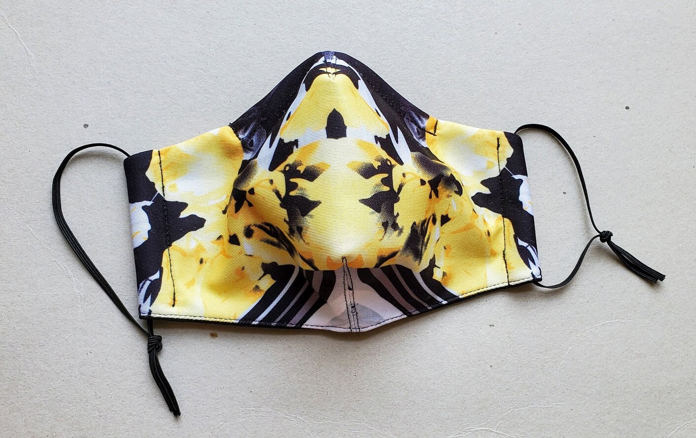 Face Mask Black-yellow Scuba Mask Washable Reusable Breathable Fitted ...