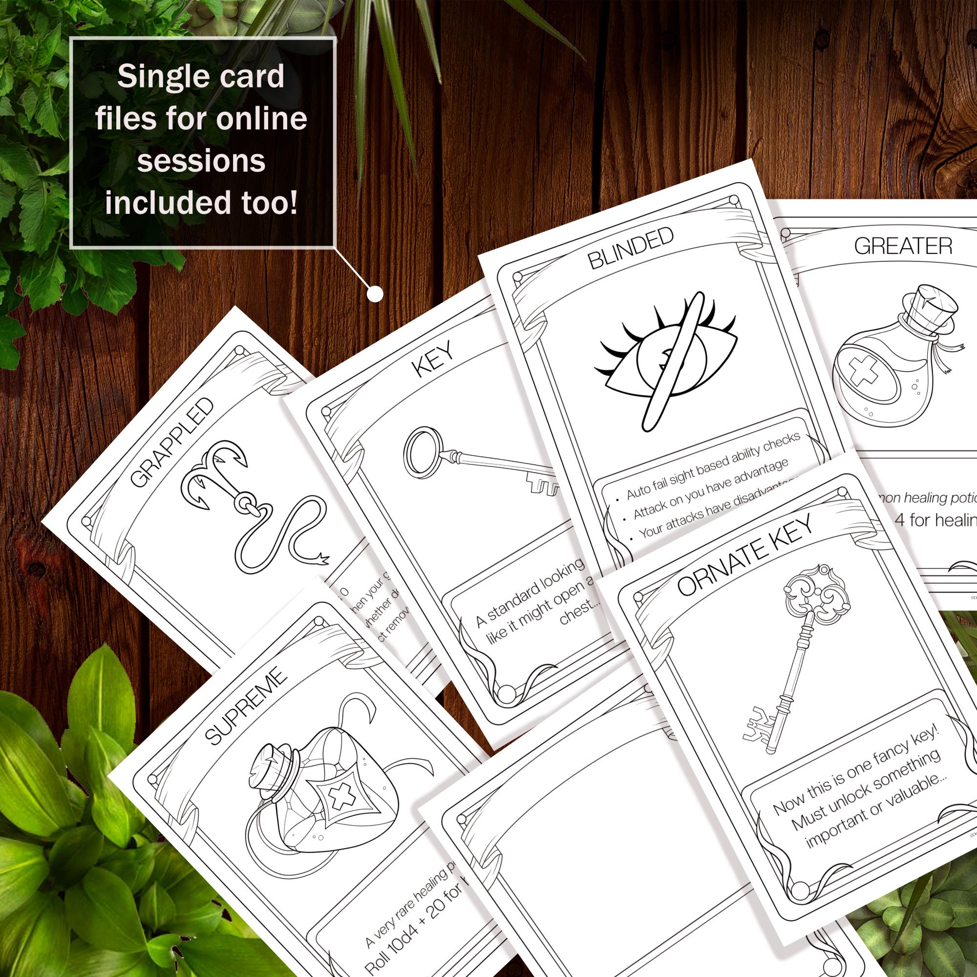 Dnd 5e Card Set Bundle - PDF Files for Printing and Online Games! - Etsy