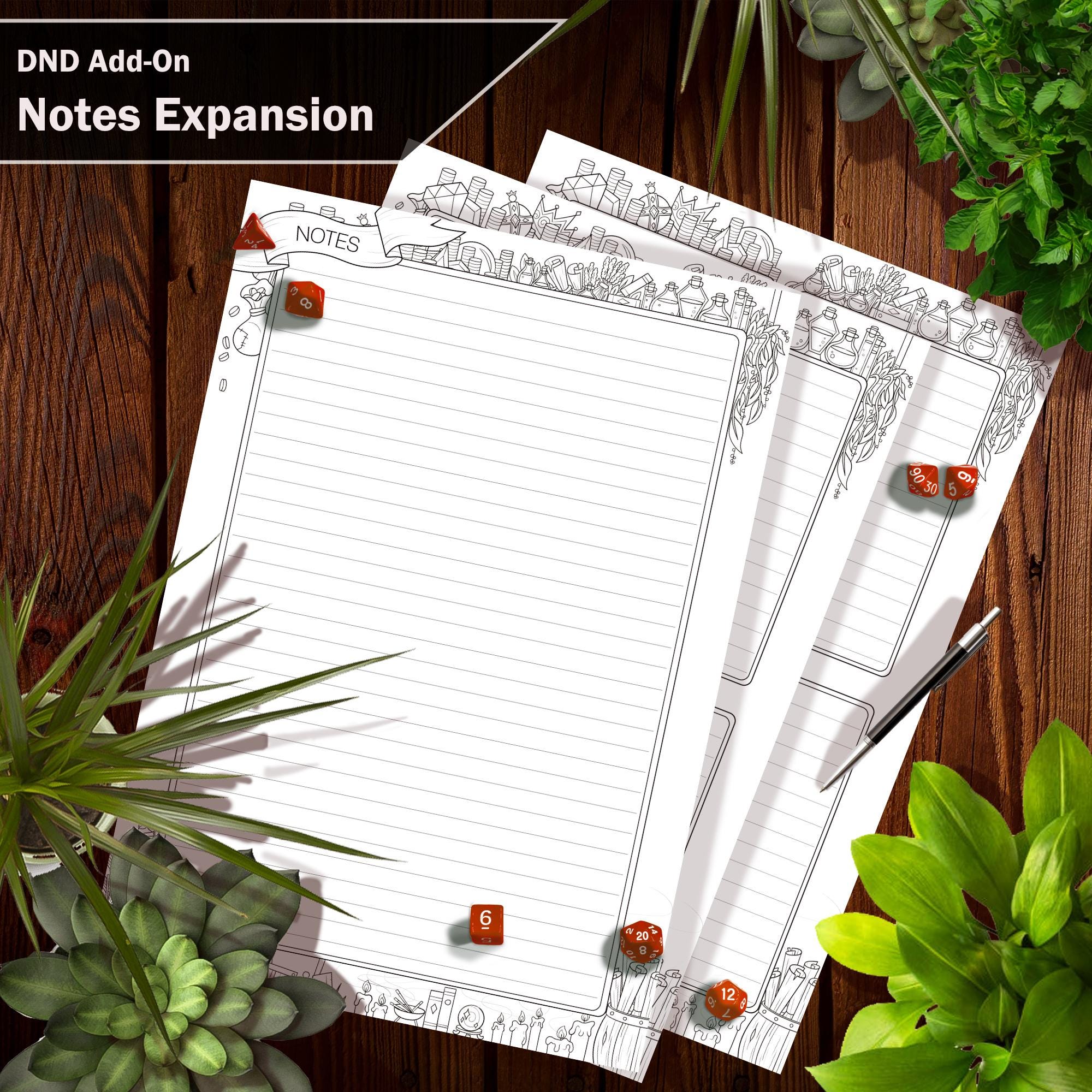 Dnd Notes Pages Expansion – Interactive PDF and Printable Versions - Etsy
